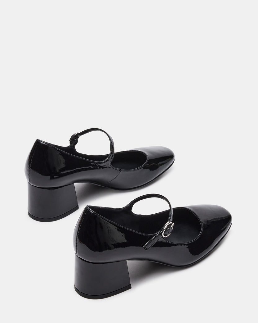 HAWKE Black Patent Mary Jane Block Heel | Women's Heels – Steve Madden