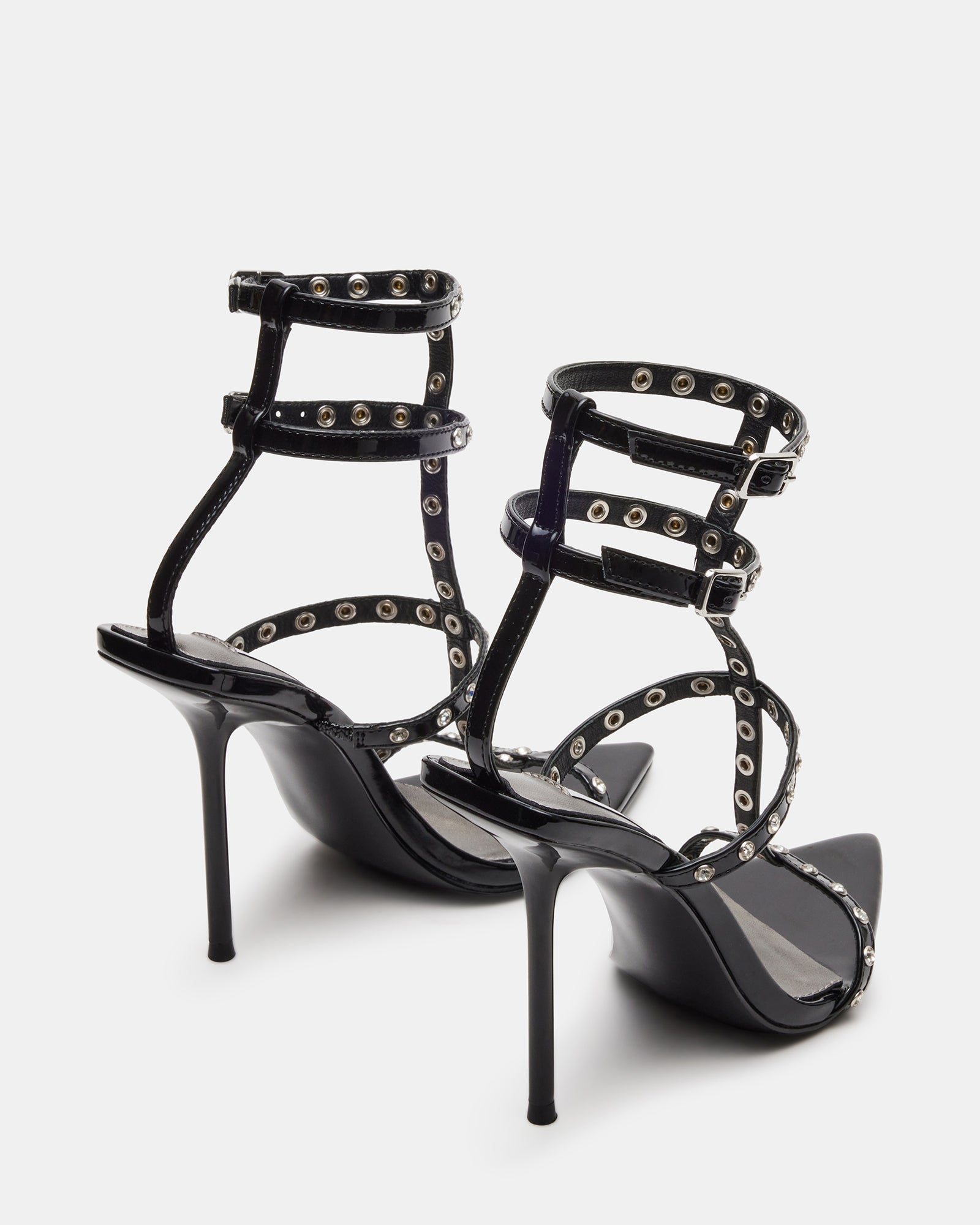 INA Black Multi Rhinestones Strappy Heel | Women's Heels – Steve Madden