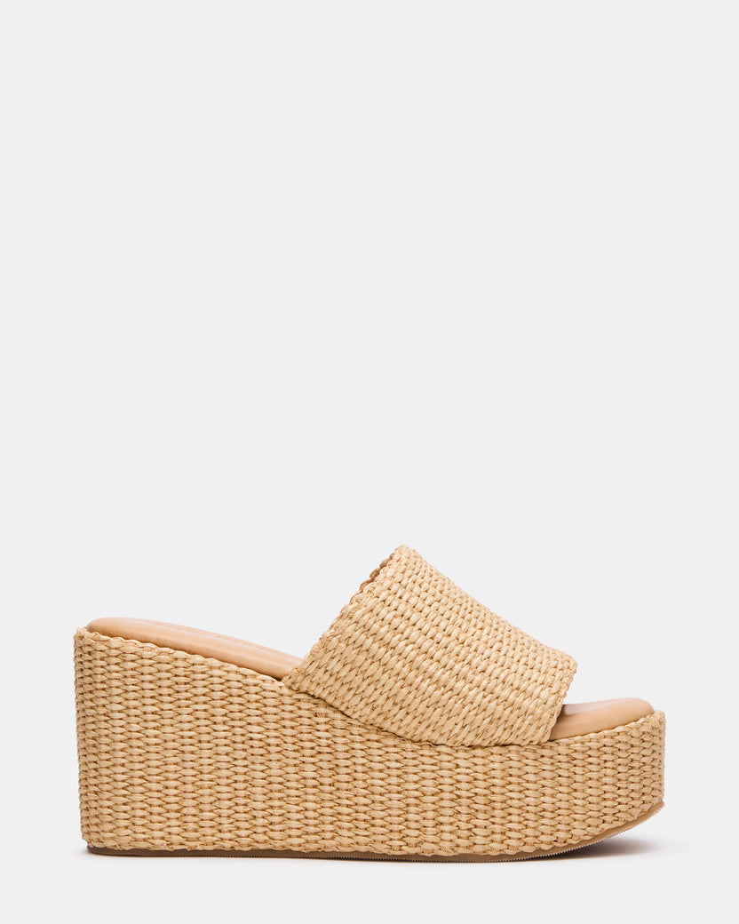JETTY Raffia Platform Wedge Women's Sandal – Steve Madden