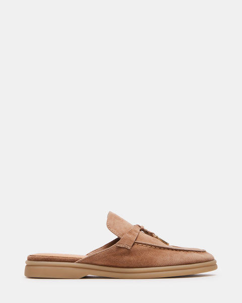 LAKESIDE Tan Suede Mule Loafer | Women's Flats – Steve Madden