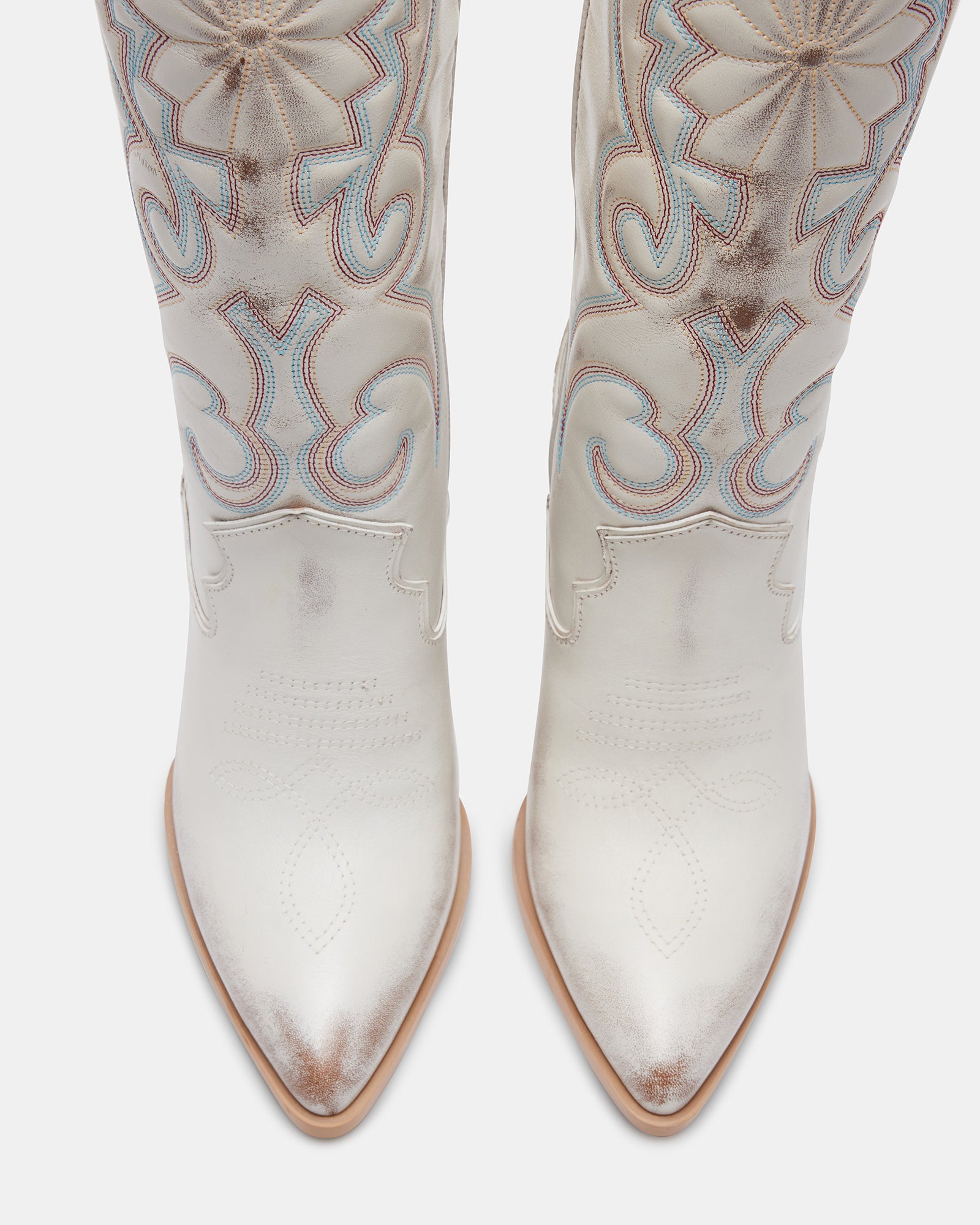 LASSO White Distressed Western Boot | Women's Boots – Steve Madden