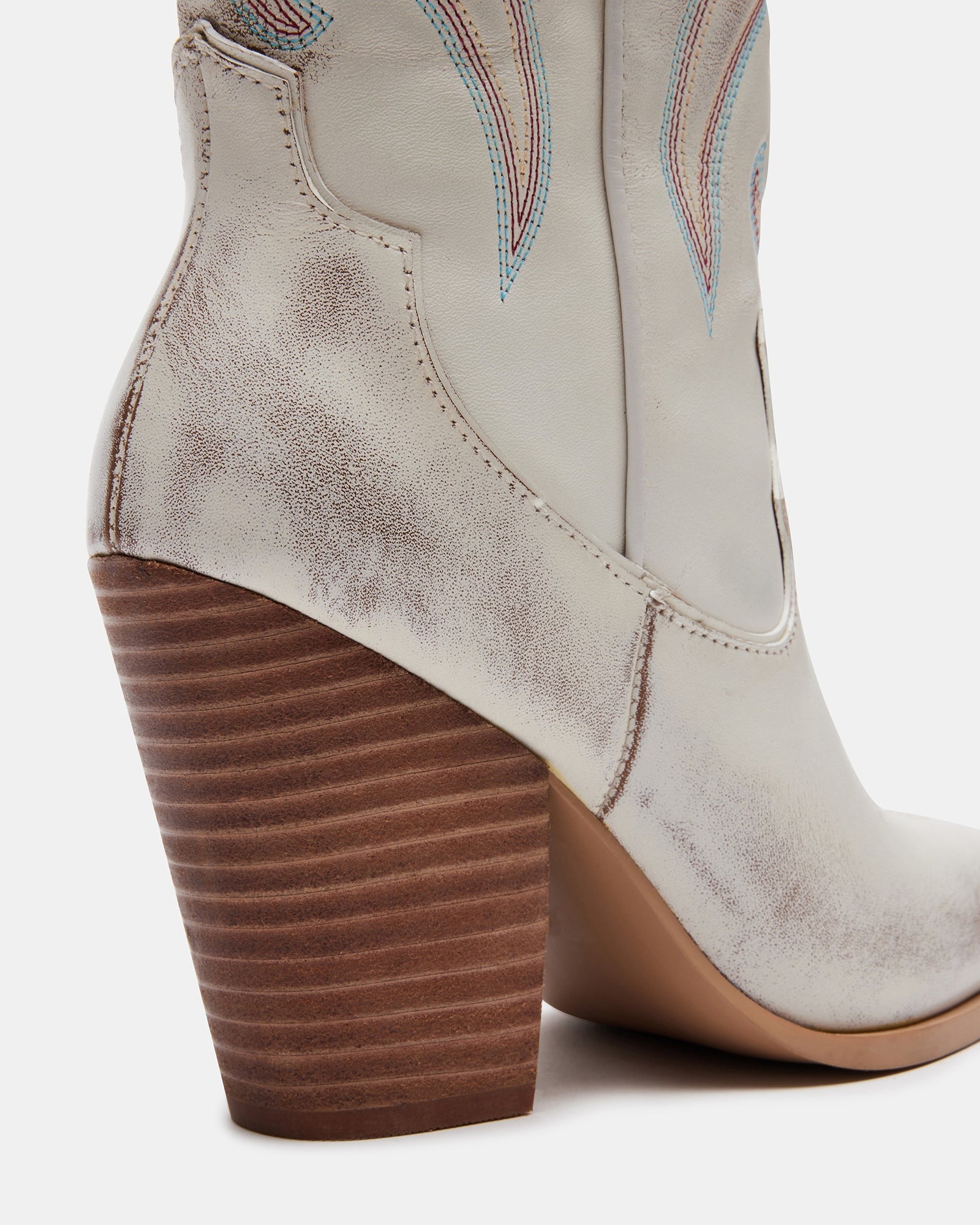 LASSO White Distressed Western Boot | Women's Boots – Steve Madden