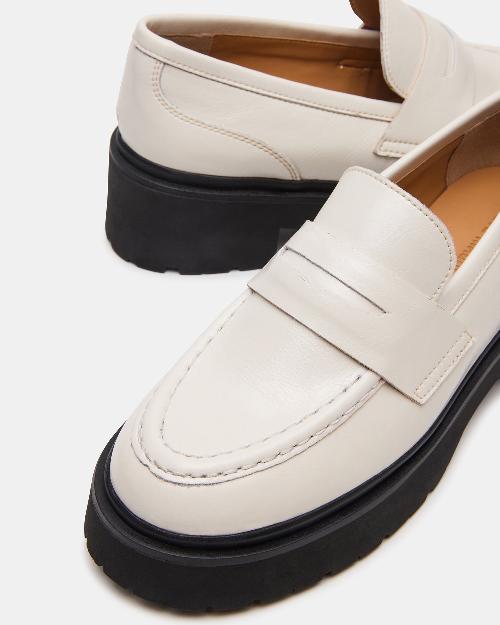 LAYKEN Bone Leather Platform Lug Women's Loafer – Steve Madden