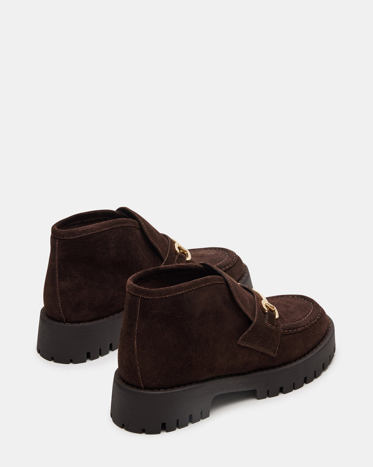 LEON Chocolate Brown Suede Platform Lug Sole Women's Loafer – Steve Madden