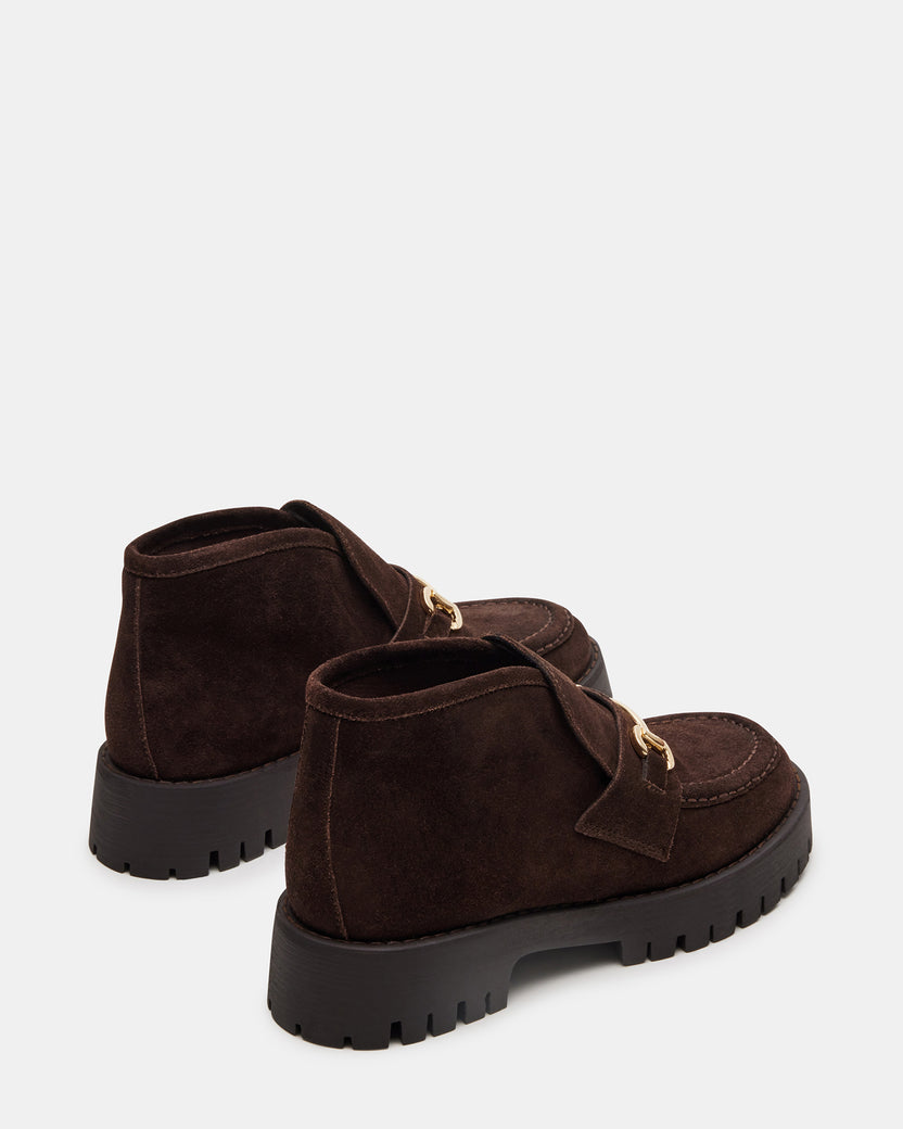 LEON Chocolate Brown Suede Platform Lug Sole Women's Loafer – Steve Madden
