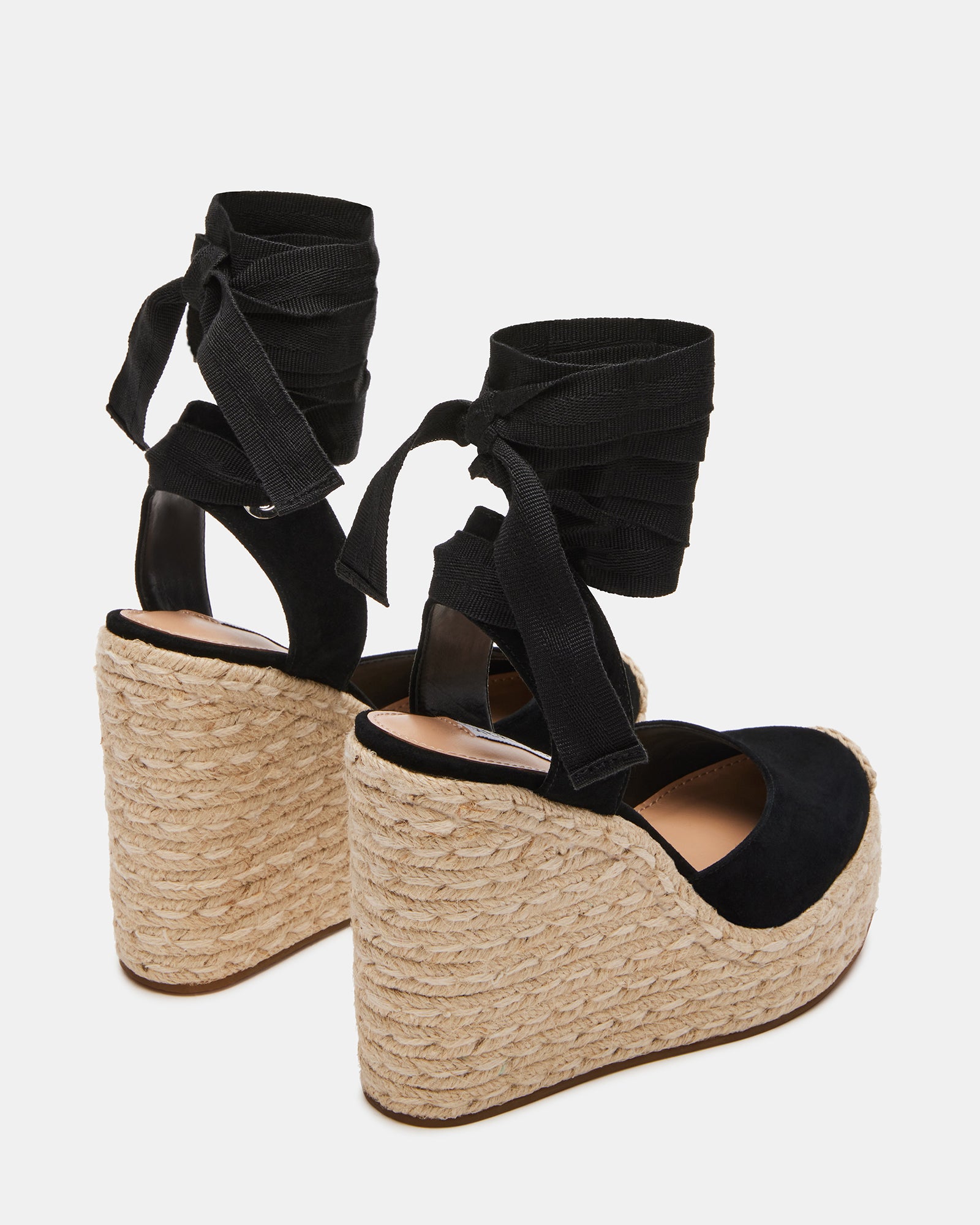 LOCKET Black Suede Platform Wedge Sandal | Women's Sandals – Steve Madden