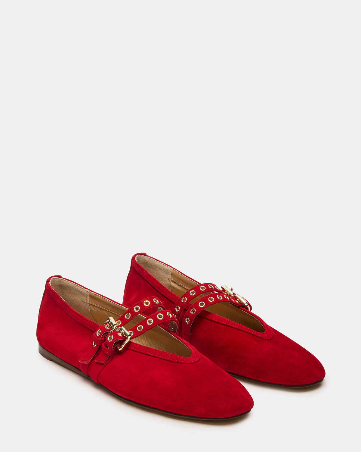 LYDIA Red Suede Square-Toe Mary Jane Ballet Women's Flat – Steve Madden