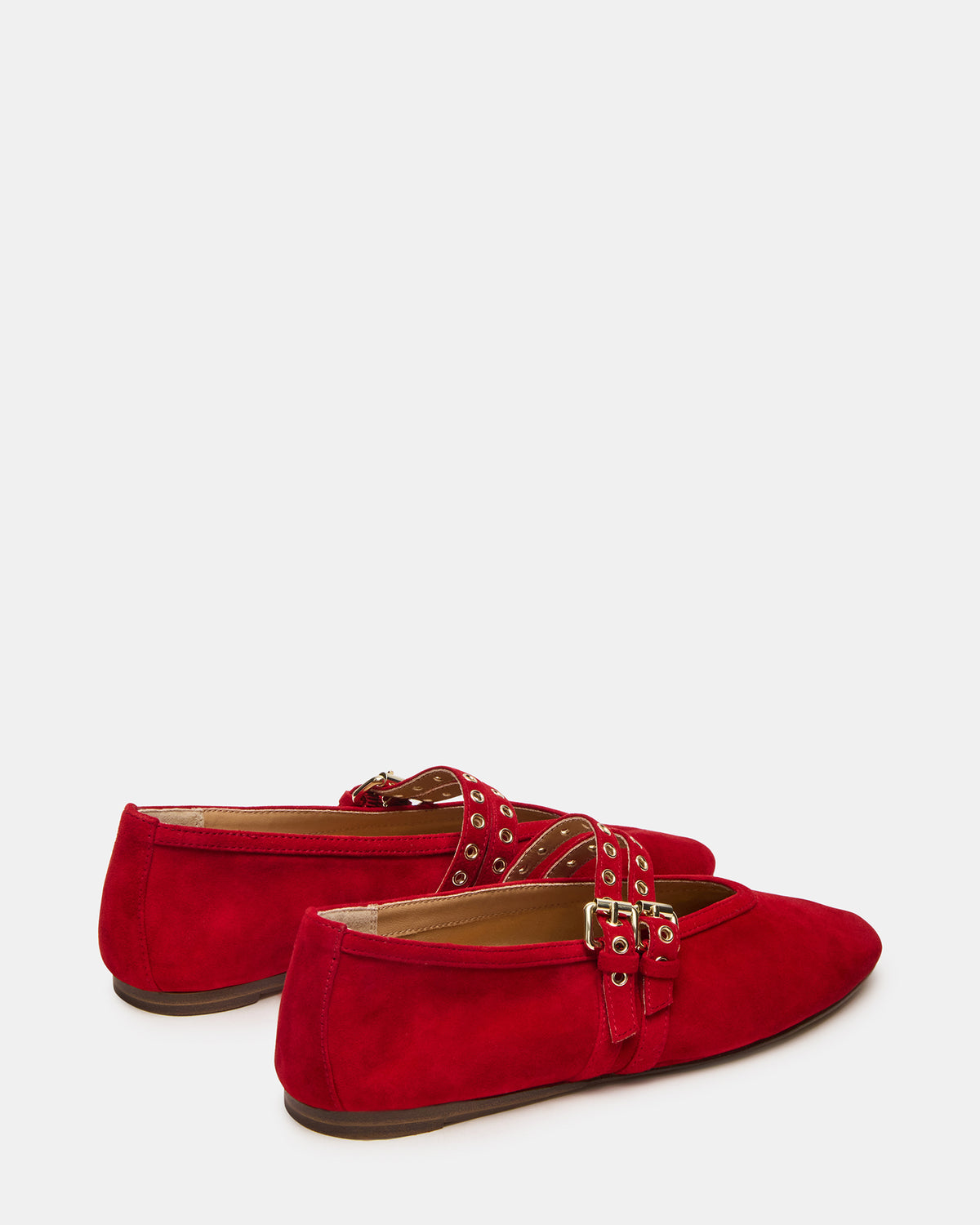 LYDIA Red Suede Square-Toe Mary Jane Ballet Women's Flat – Steve Madden