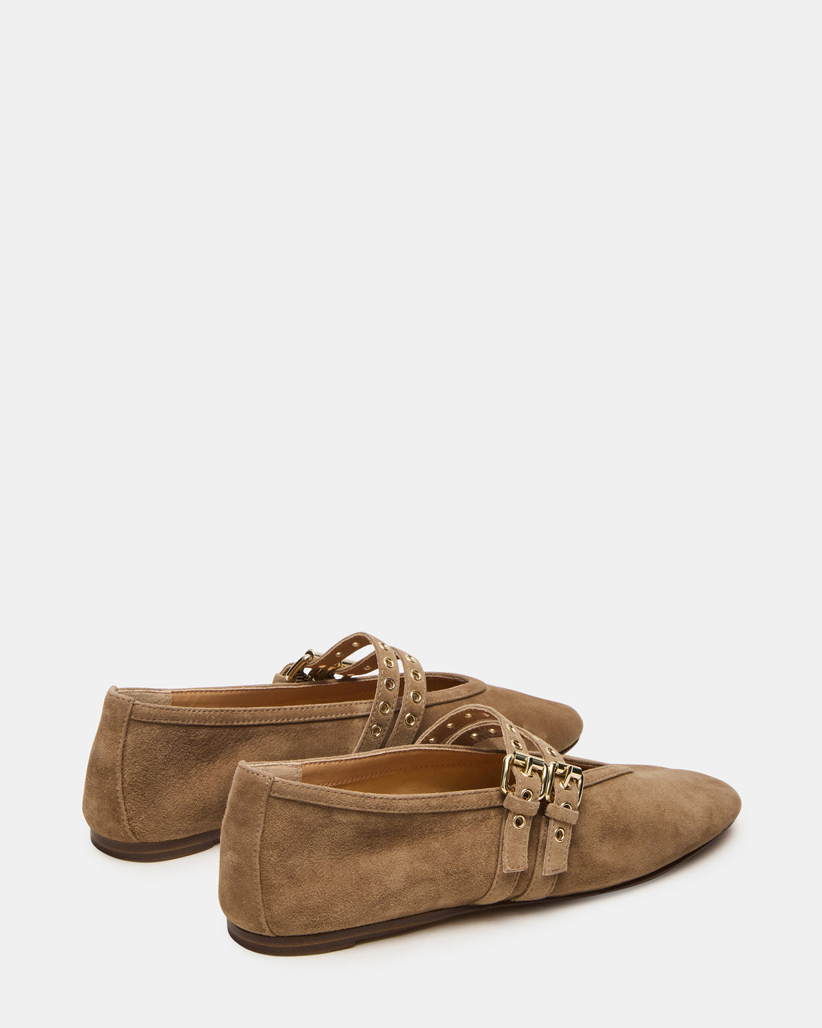 LYDIA Taupe Suede Square-Toe Mary Jane Ballet Women's Flat – Steve Madden