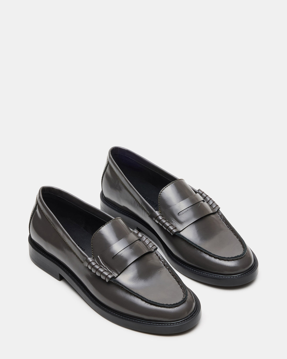 MADISON Grey Leather Women's Penny Loafer – Steve Madden