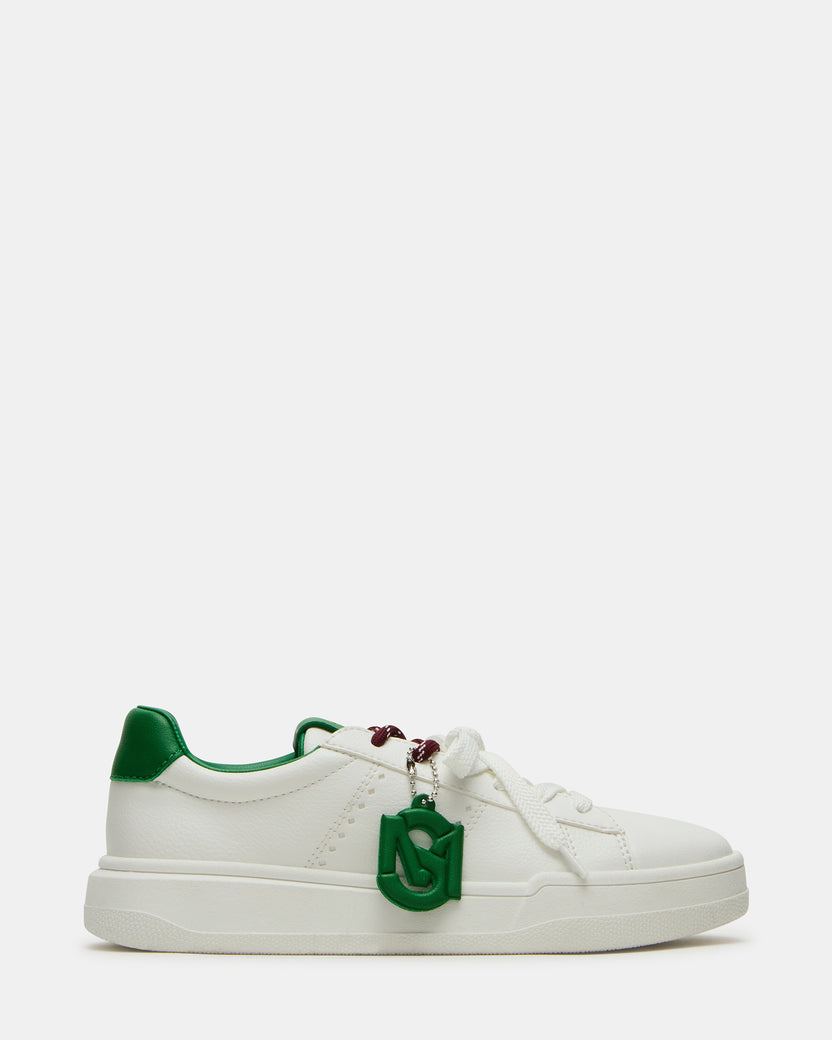 MARVIN White/Green Low-Top Lace-Up Women's Sneaker – Steve Madden
