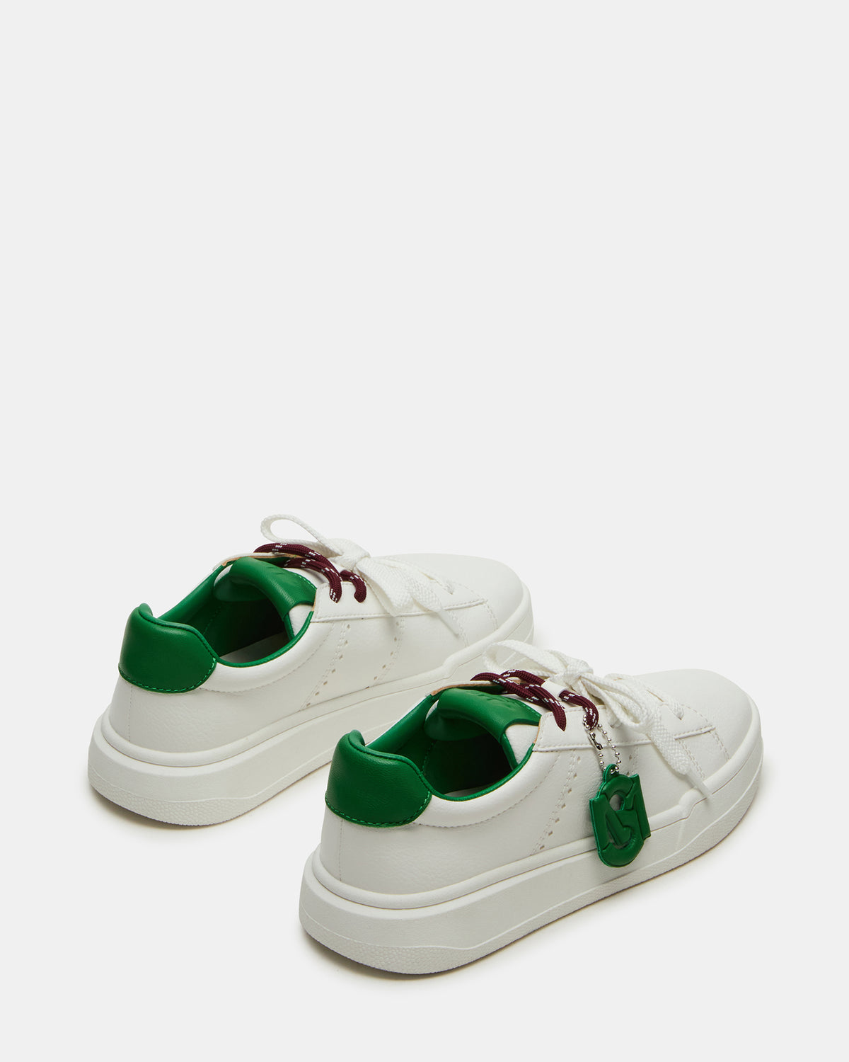 MARVIN White/Green Low-Top Lace-Up Women's Sneaker – Steve Madden