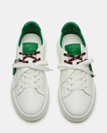 MARVIN White/Green Low-Top Lace-Up Women's Sneaker – Steve Madden