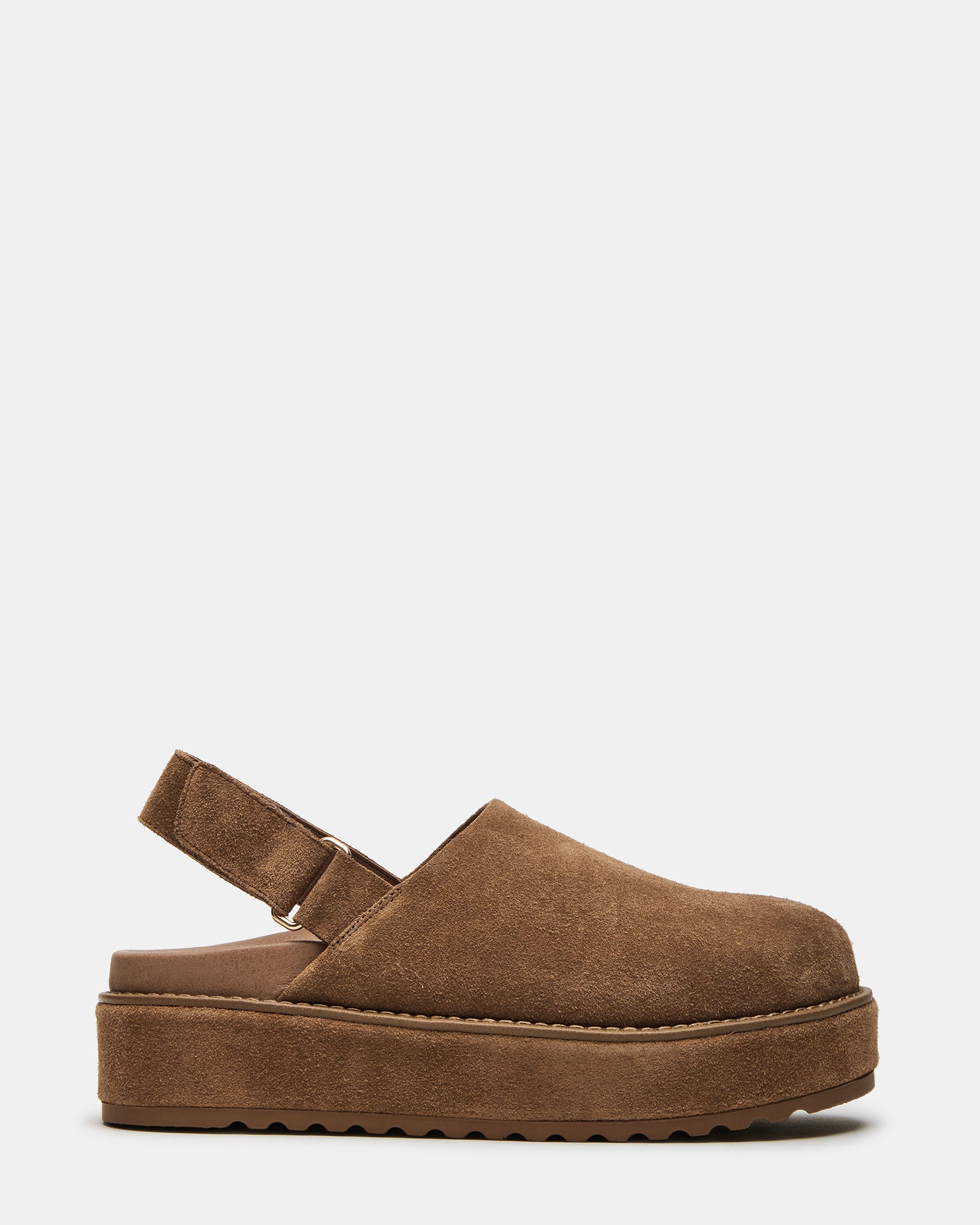 MELLOW Cognac Suede Slingback Platform Clog | Women's Flats – Steve Madden