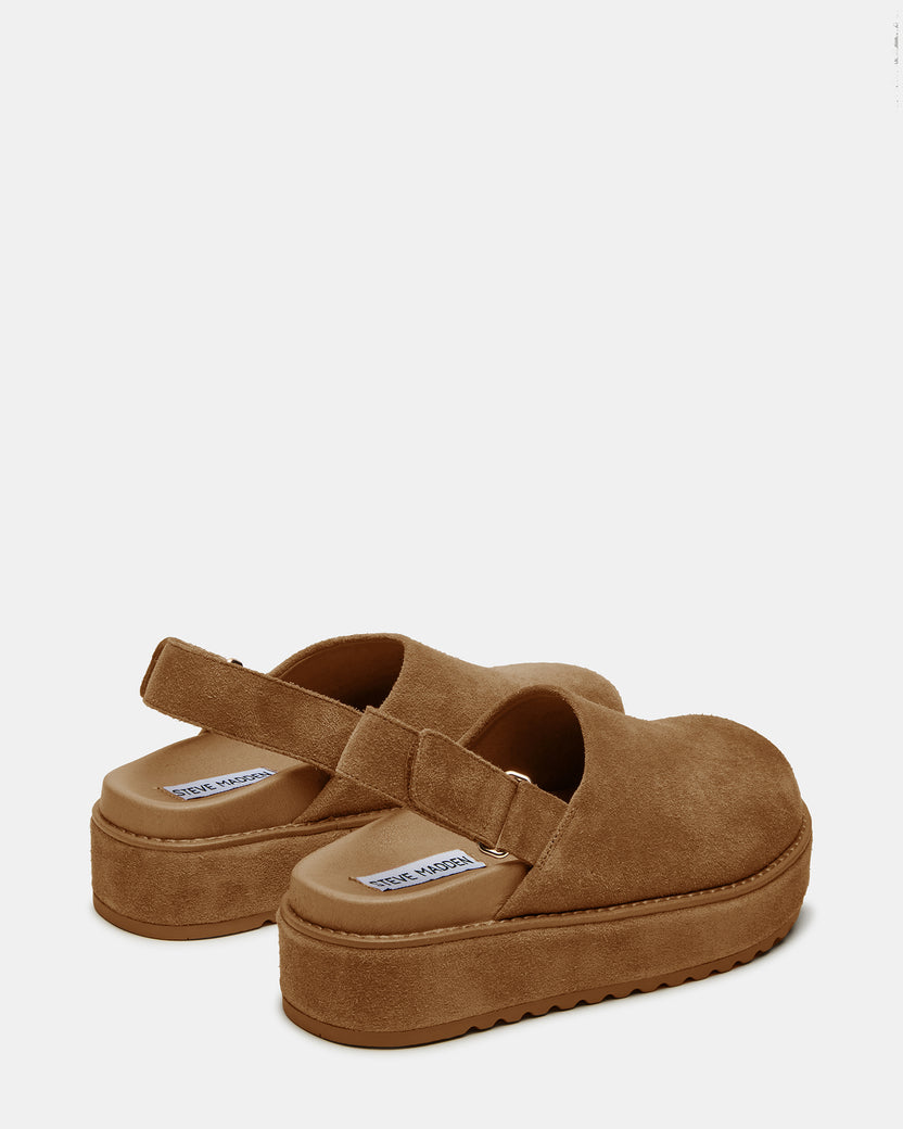 MELLOW Cognac Suede Women's Slingback Platform Clog – Steve Madden