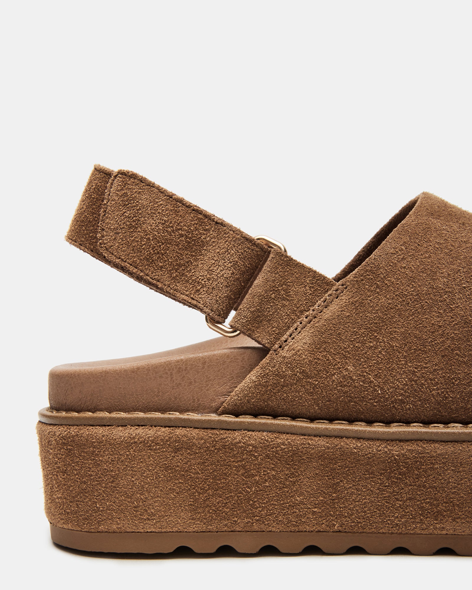 MELLOW Cognac Suede Slingback Platform Clog | Women's Flats – Steve Madden