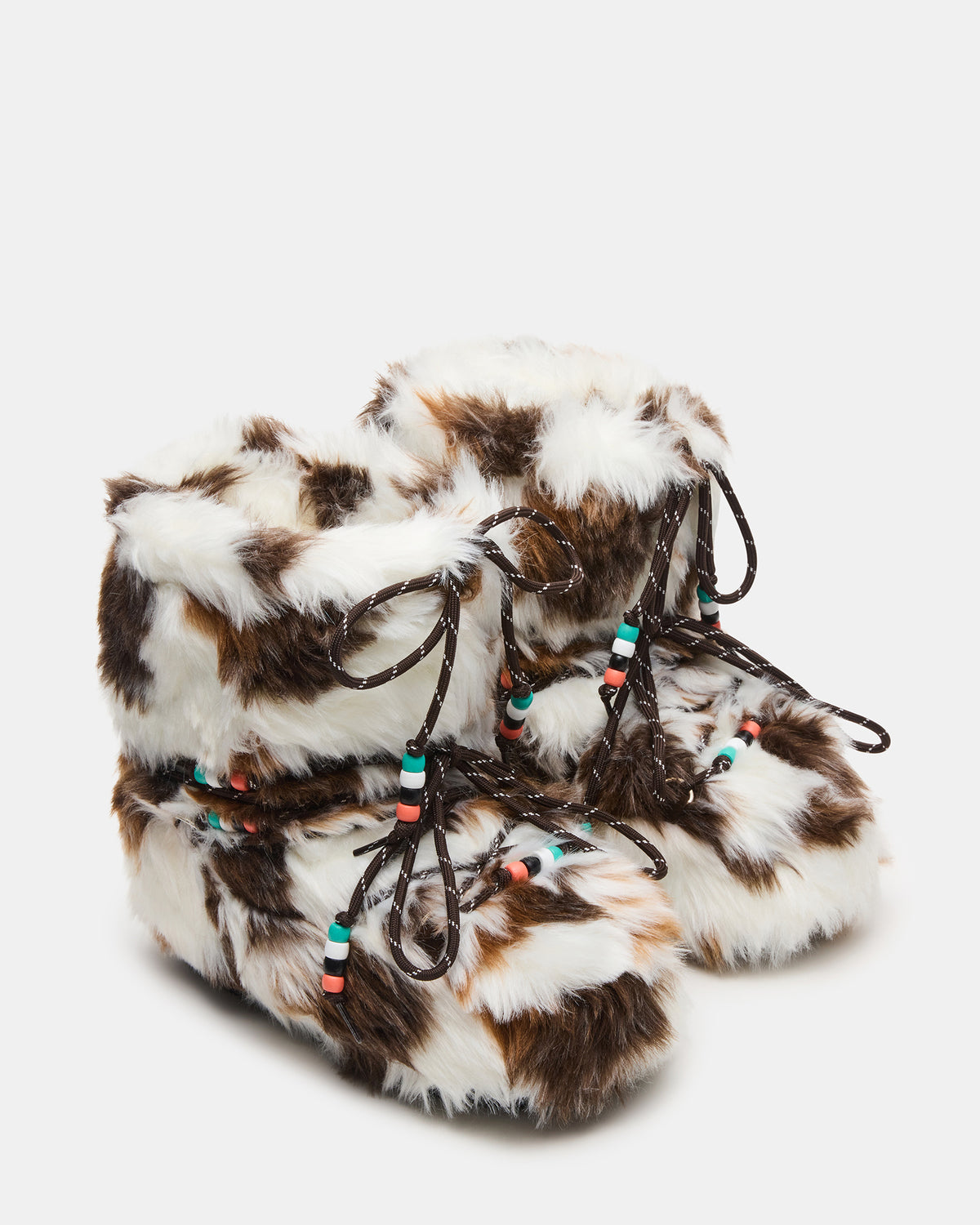 MIRO Brown Multi Faux Fur Chunky Lace-Up Women's Bootie – Steve Madden