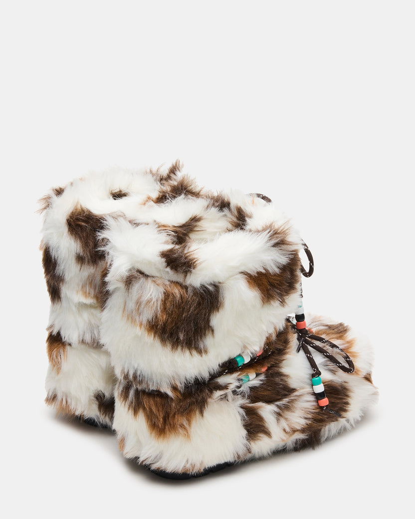 MIRO Brown Multi Faux Fur Chunky Lace-Up Women's Bootie – Steve Madden