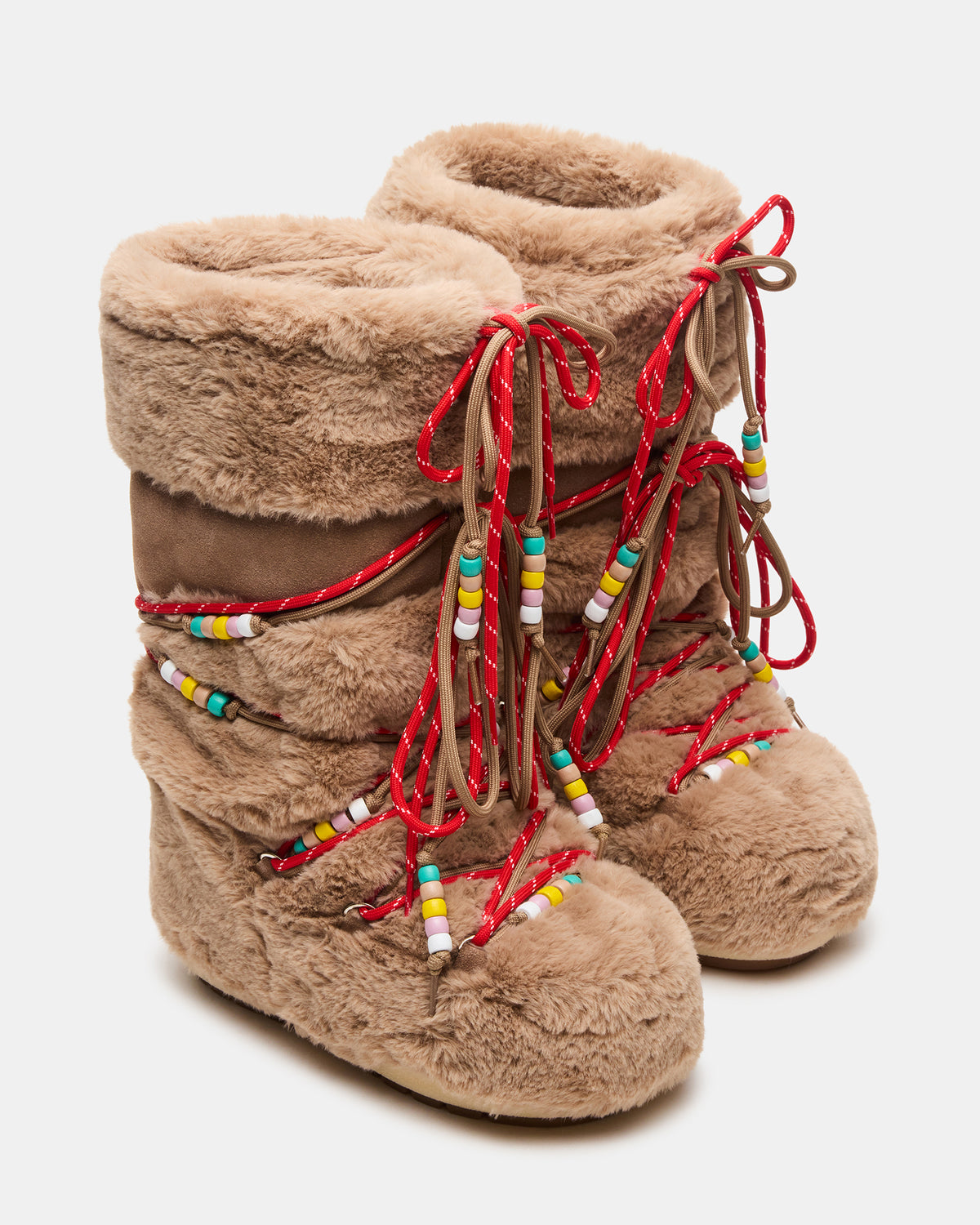 MOUSSE Taupe Faux Fur Lace-Up Chunky Women's Boot – Steve Madden
