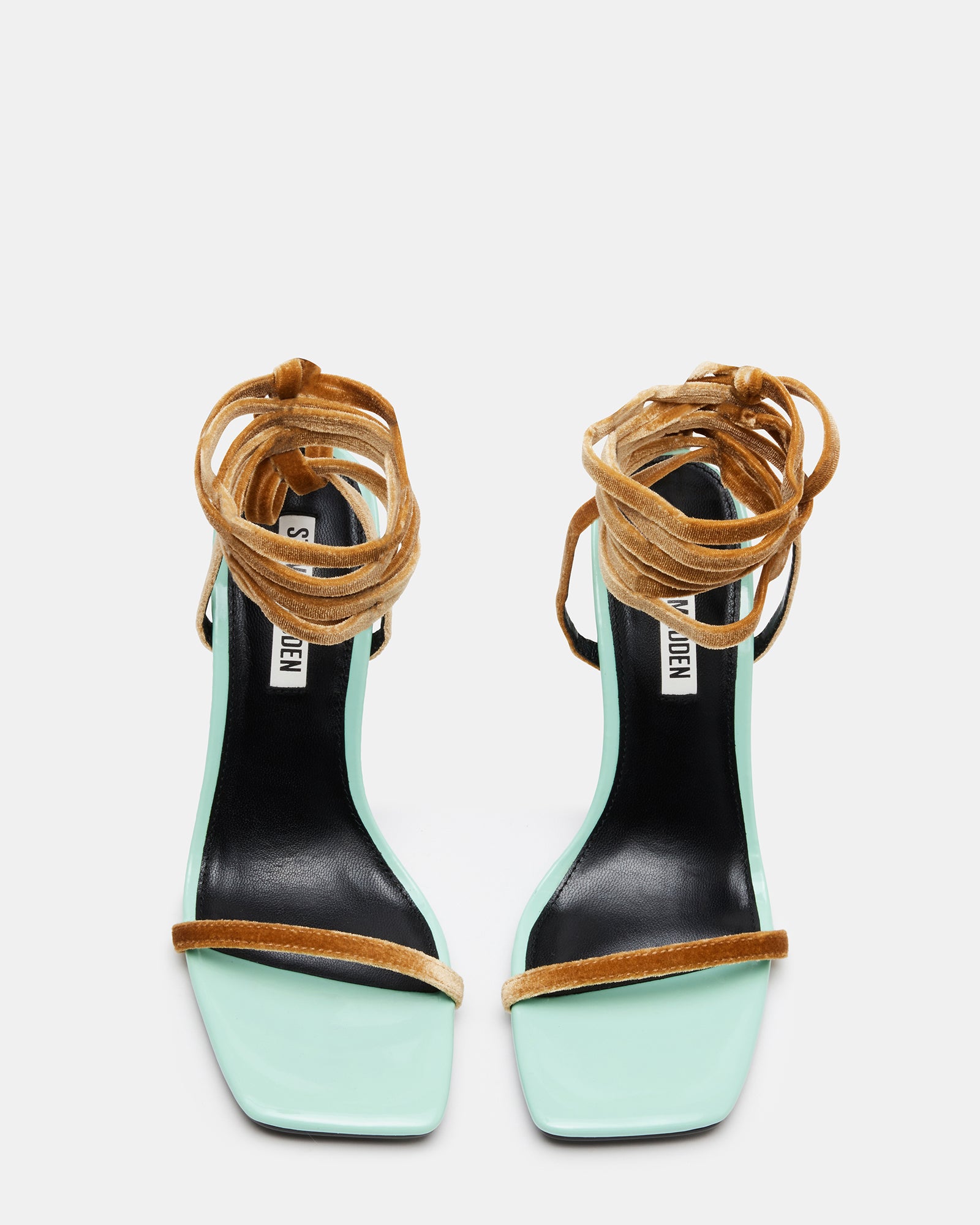 PASSIONATE Multi Velvet Strappy Square Toe Heel | Women's Heels – Steve ...