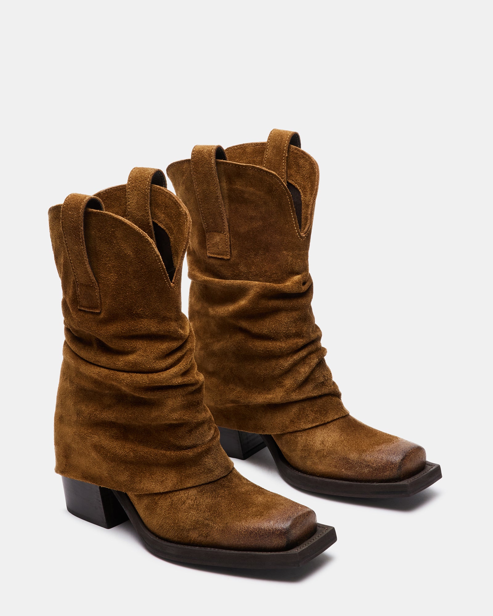 PIA Chestnut Suede Cuffed Boot | Women's Boots – Steve Madden