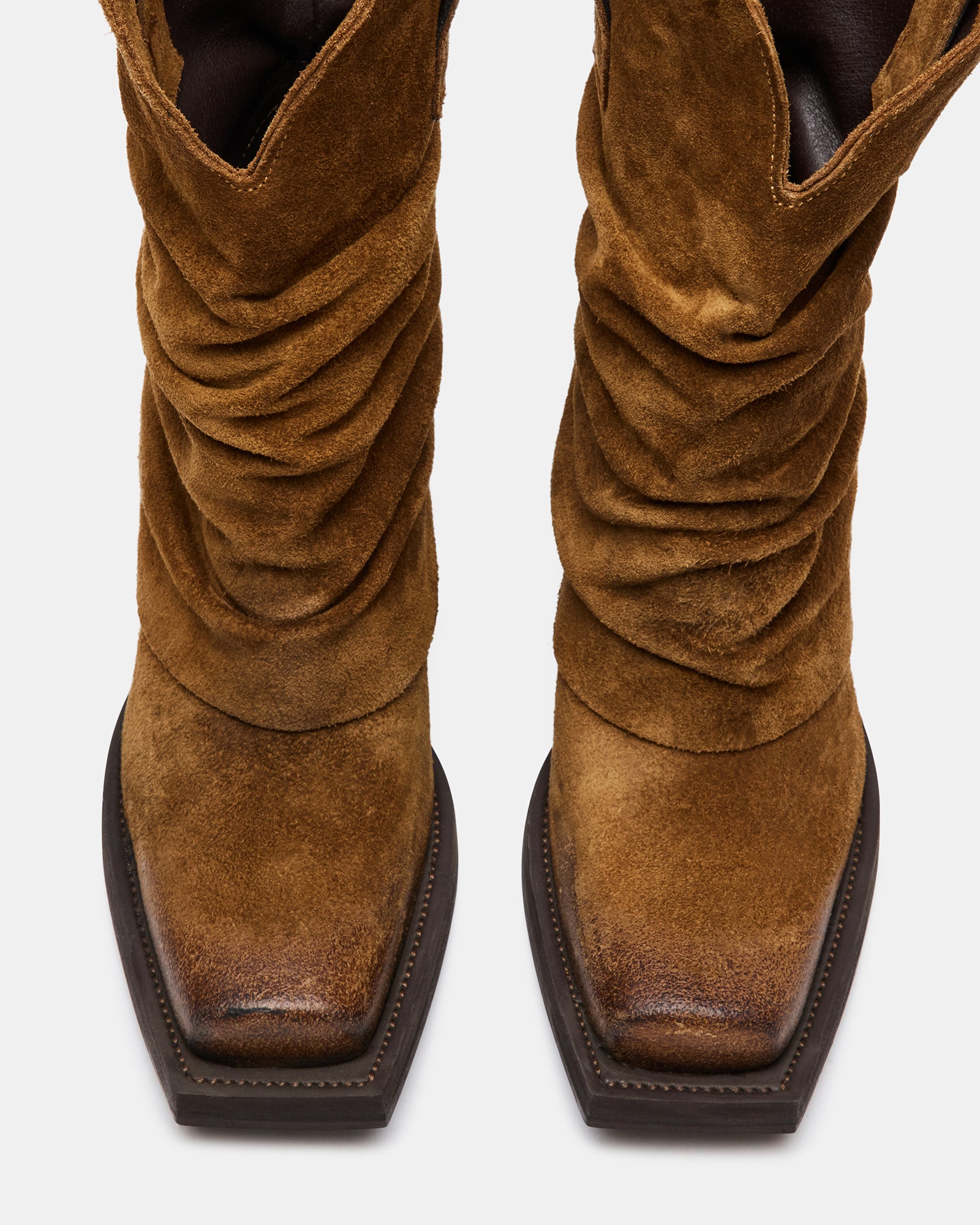 PIA Chestnut Suede Cuffed Boot | Women's Boots – Steve Madden