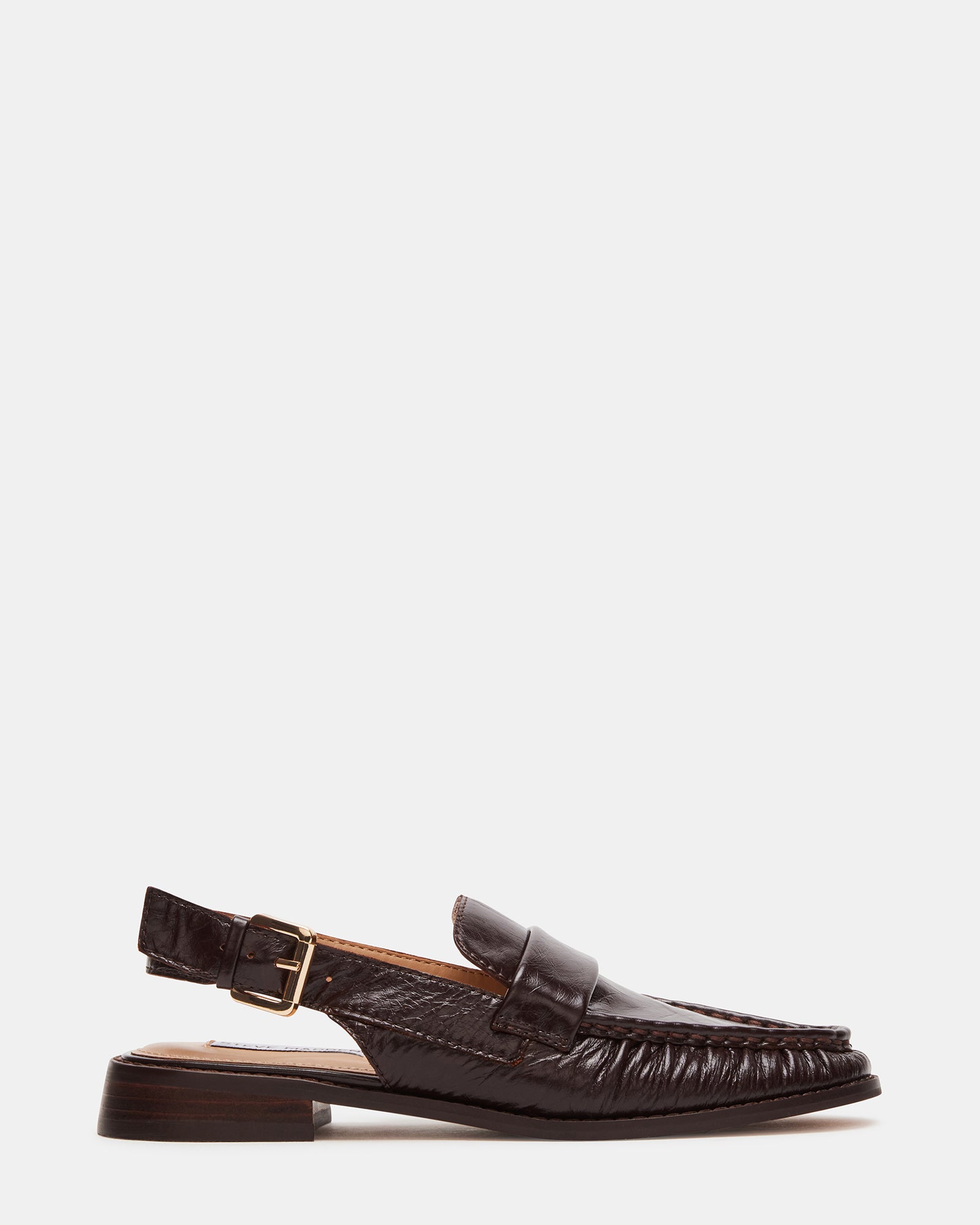REEVES Brown Leather Slingback Tailored Loafer | Women's Loafers ...