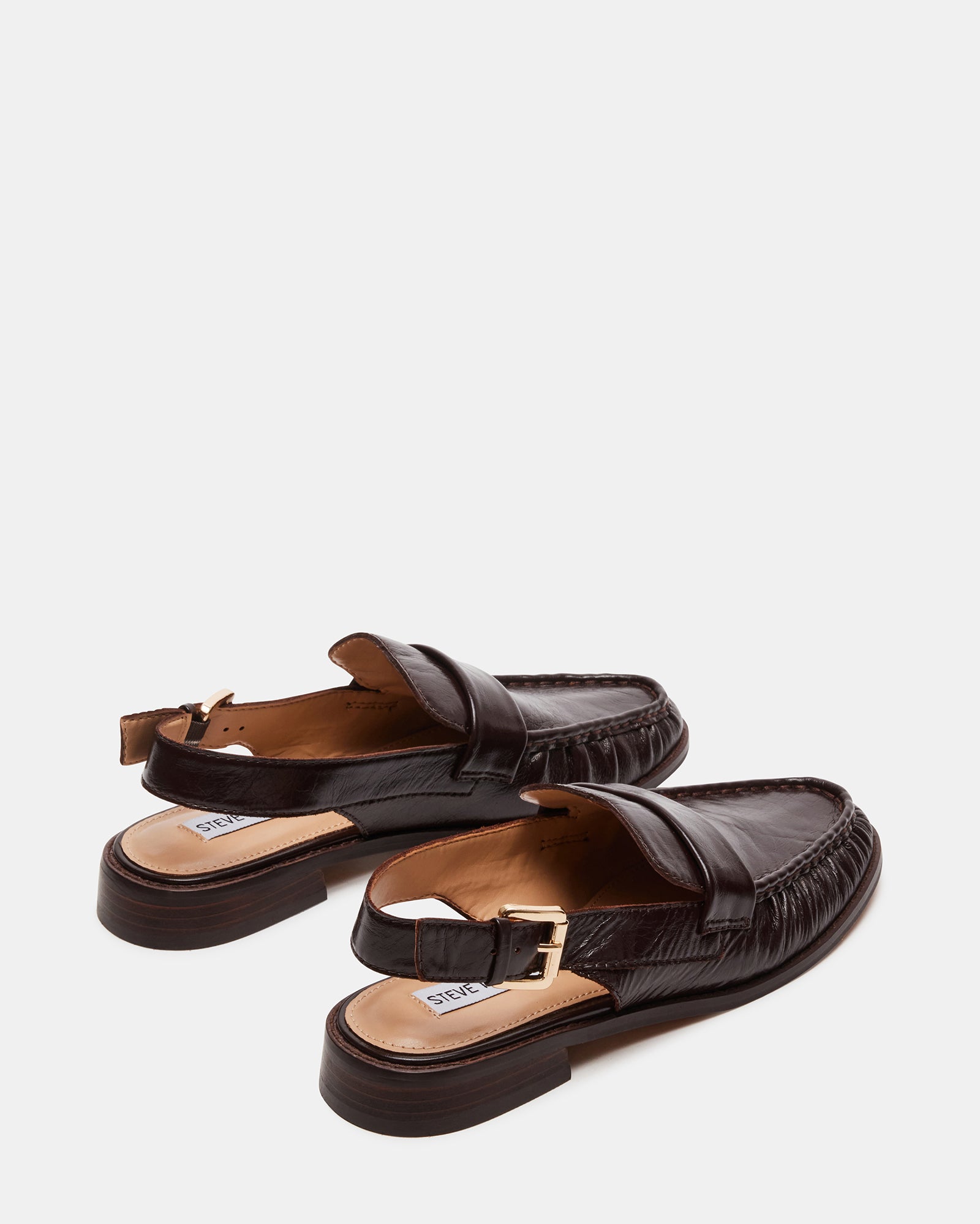 REEVES Brown Leather Slingback Tailored Loafer | Women's Loafers ...