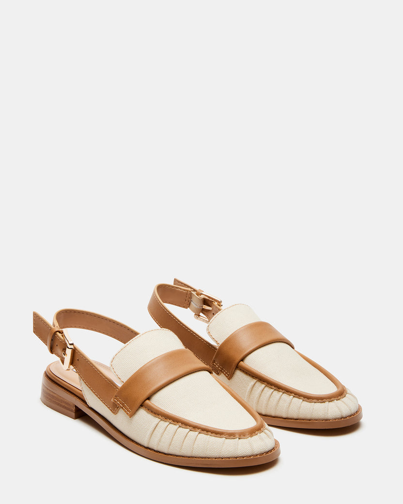 REEVES Natural Linen Slingback Tailored Loafer | Women's Loafers ...