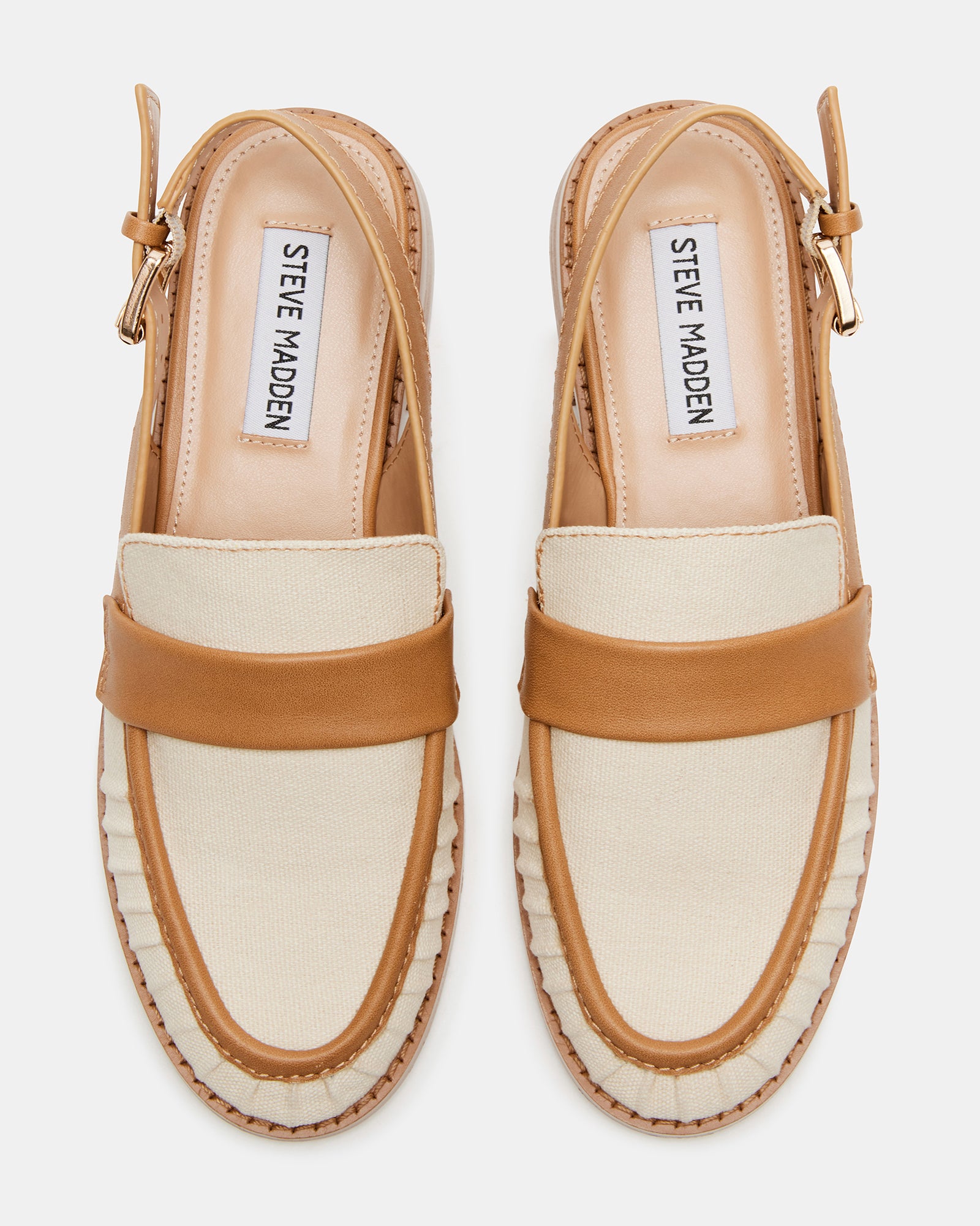 REEVES Natural Linen Slingback Tailored Loafer | Women's Loafers ...