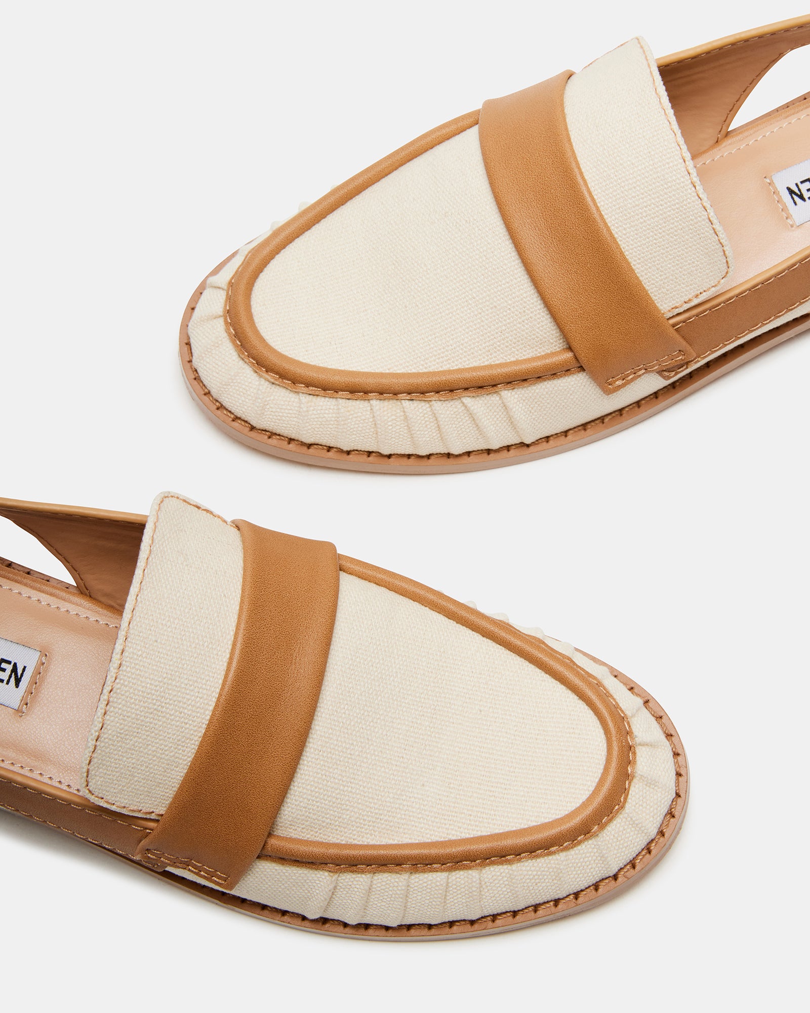 REEVES Natural Linen Slingback Tailored Loafer | Women's Loafers ...