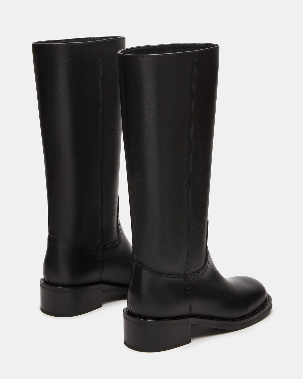 RIGGS Black Leather Square-Toe Women's Boot – Steve Madden