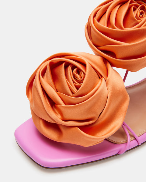 ROSALIND Pink Multi Rose Embellished Lace-Up Sandal | Women's Sandals ...