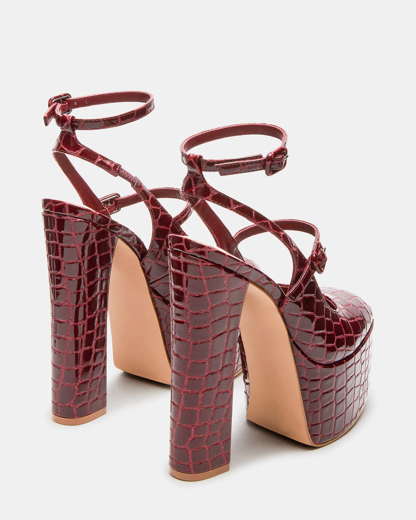 SCOTLYN Red Crocodile Women's Platform Block Heel – Steve Madden