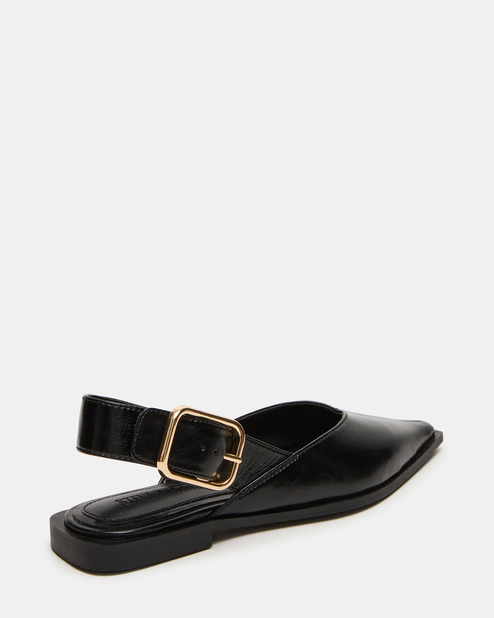 SHAY Black Leather Pointed-Toe Slingback Ballet Women's Flat – Steve Madden