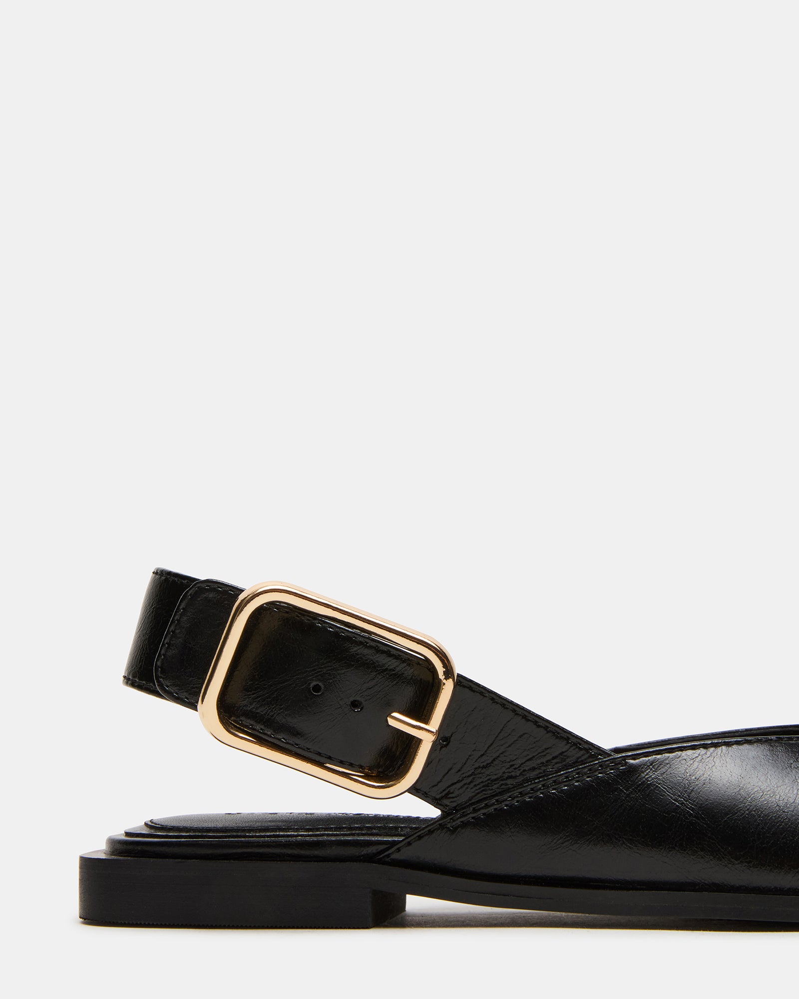 SHAY Black Leather Pointed-Toe Slingback Ballet Women's Flat – Steve Madden