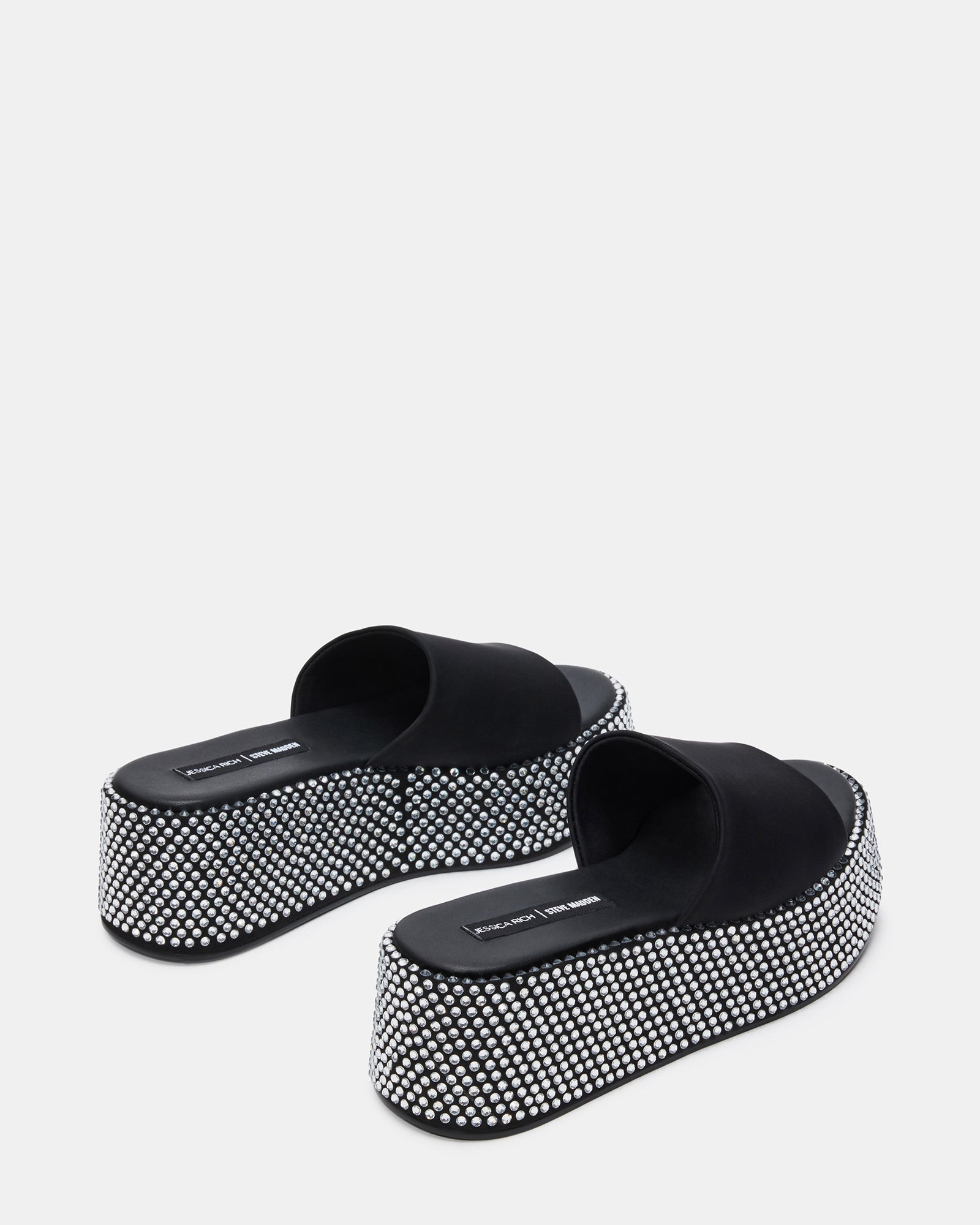 STARDUST Black Multi Rhinestone Platform Slide Sandal | Jessica Rich x ...