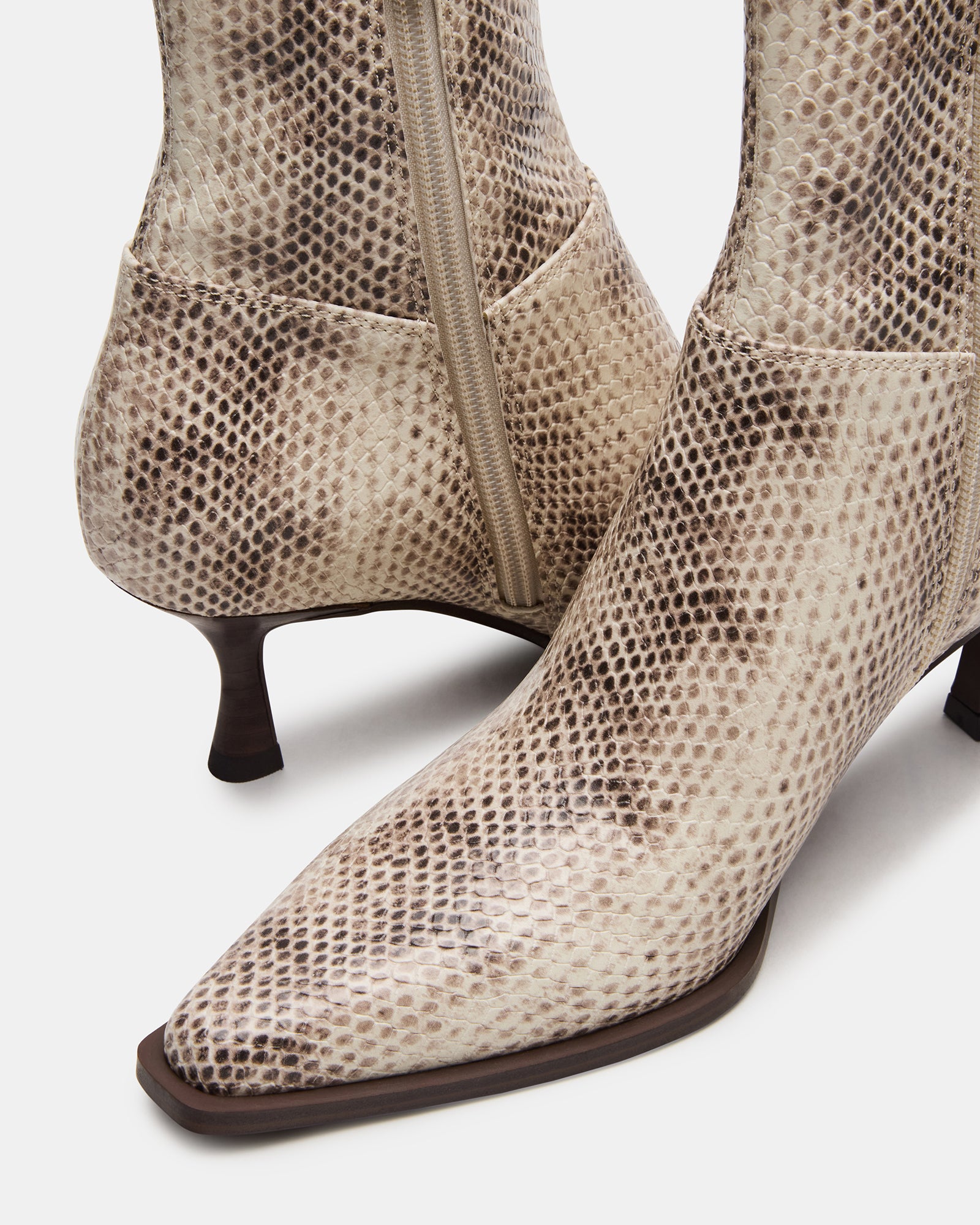 STASIA Natural Snake Pointed-Toe Kitten Heel Women's Ankle Boot – Steve Madden