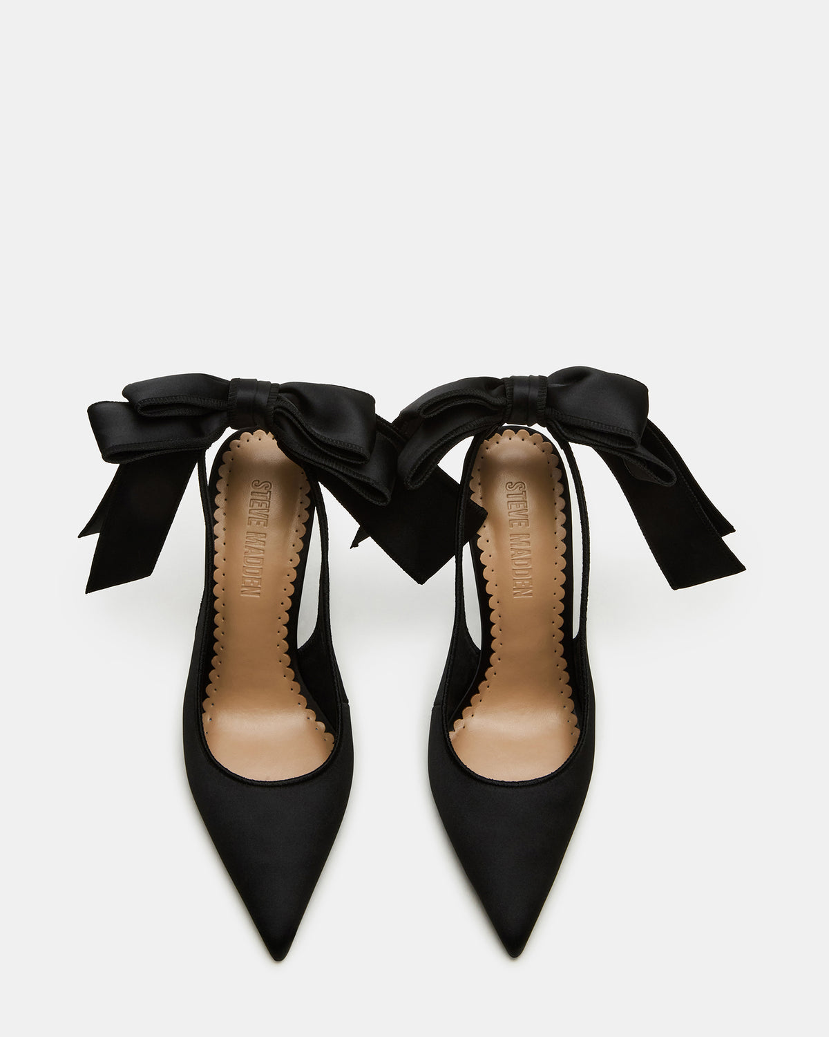 TEACUP Black Satin Women's Pointed-Toe Slingback Heel – Steve Madden