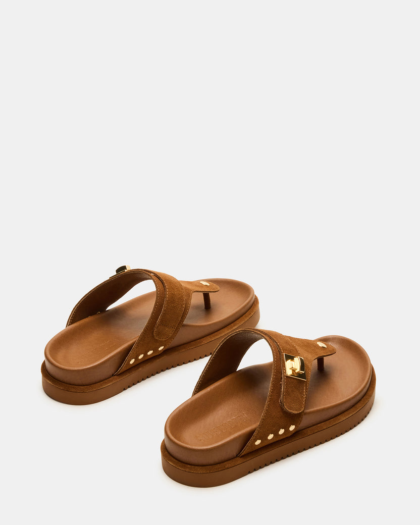 THONA Chestnut Suede Women's Flatform Thong Sandal – Steve Madden