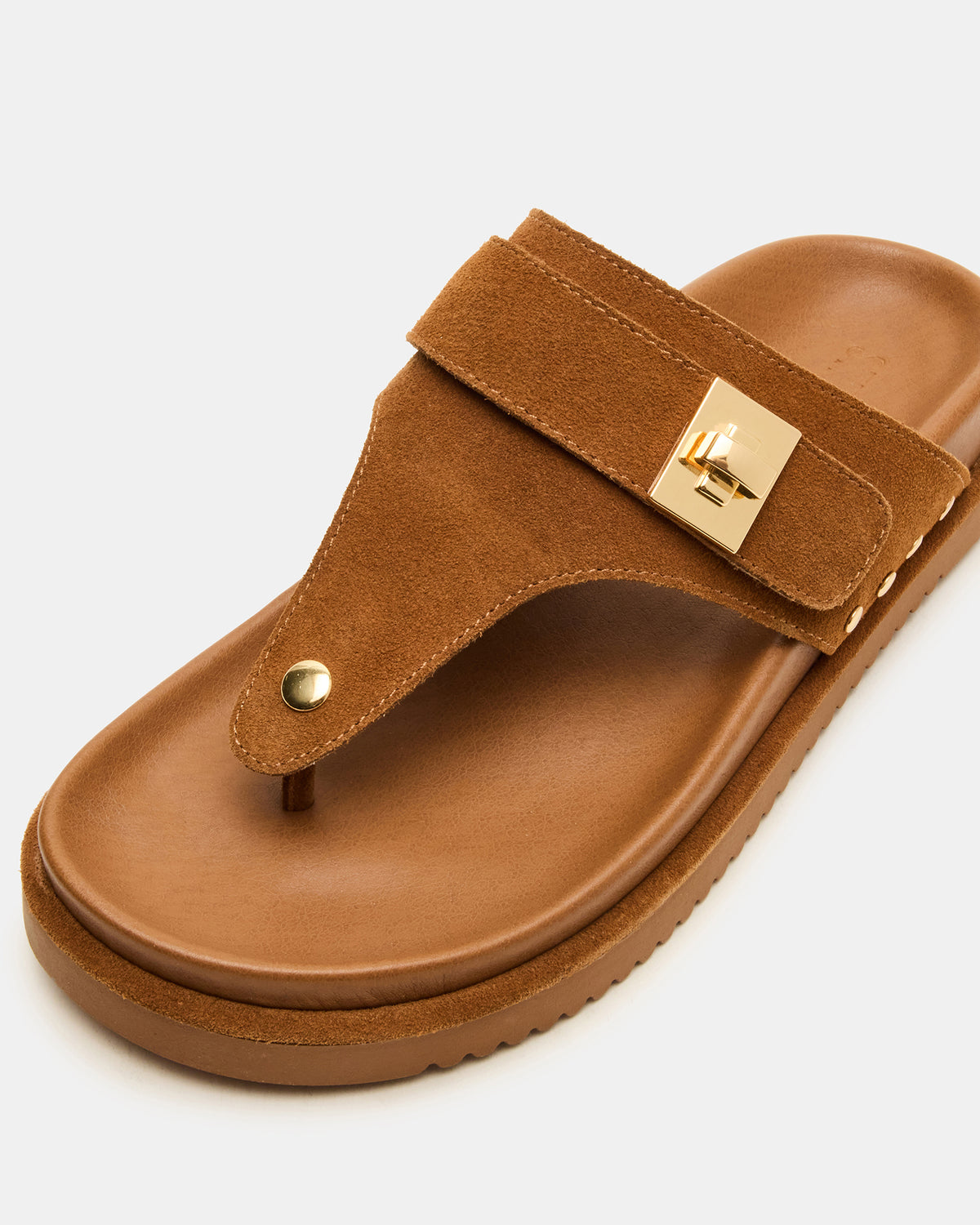 THONA Chestnut Suede Women's Flatform Thong Sandal – Steve Madden