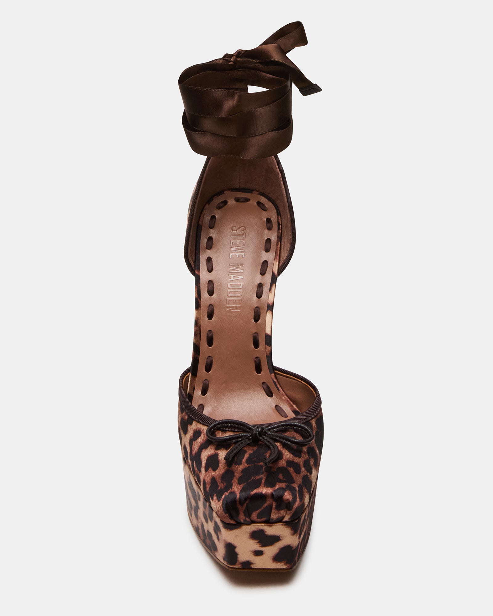 LISTEN Leopard Satin Stiletto Pump Lace-Up Women's Heel – Steve Madden